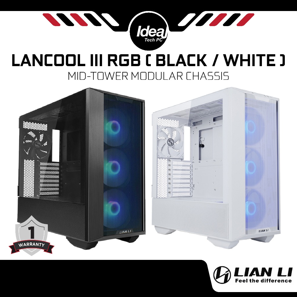LIAN LI LANCOOL III RGB | Black / White | Tempered Glass Panel ...