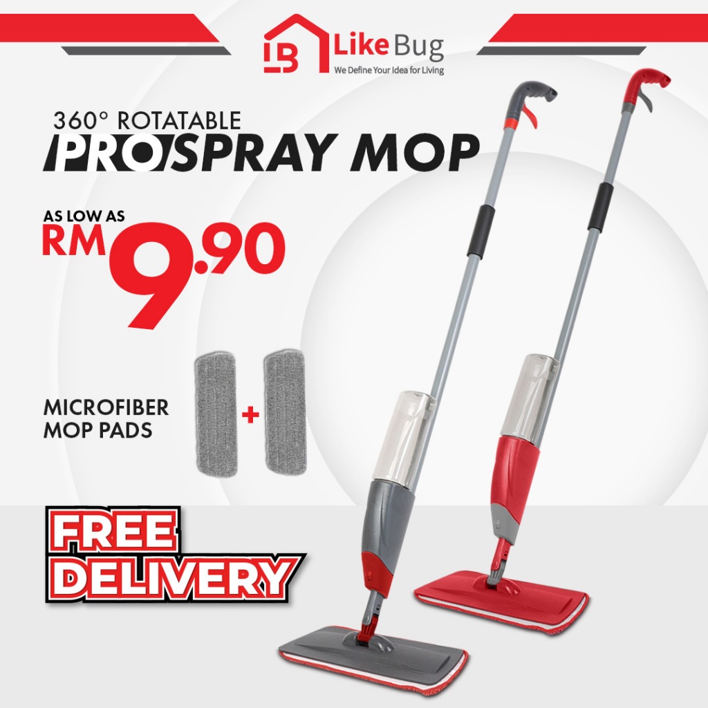 ️LIKE BUG ️SPRAY MOP with Micro-Fibre Pad Headed/ Rectangular headed ...
