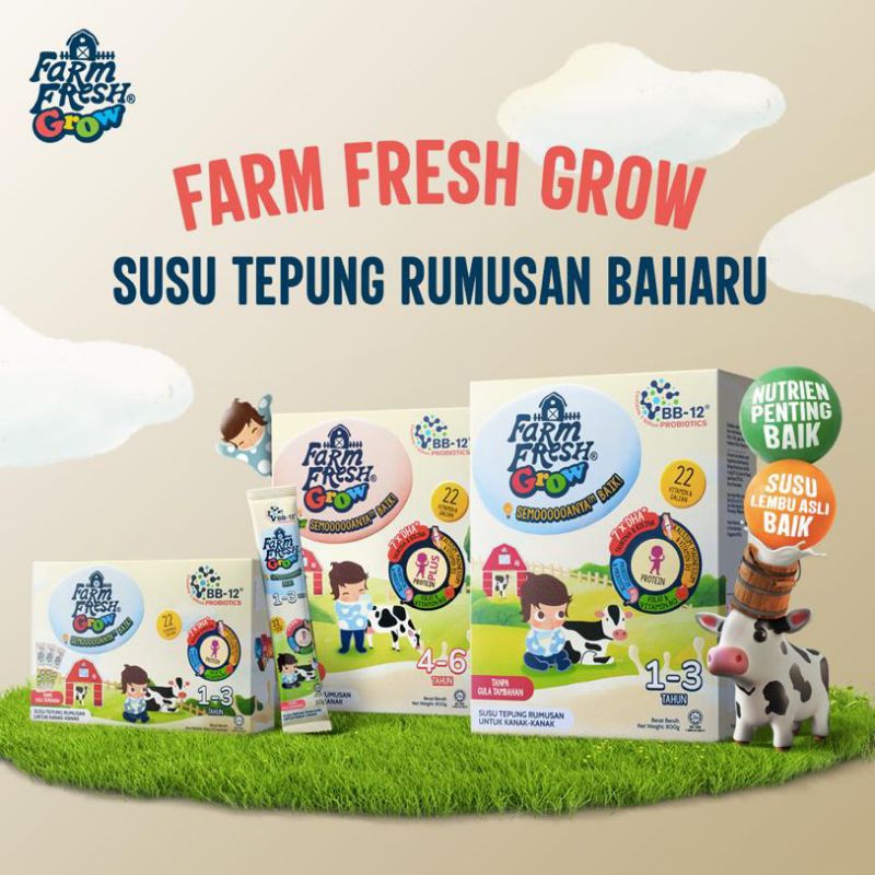 Farm Fresh Grow 30g SACHETs Pack Susu Rumusan Tepung Grow/pack powder ...
