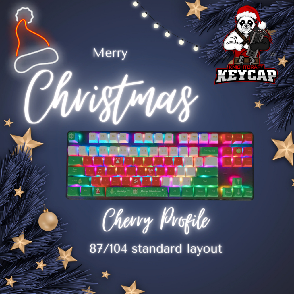 Christmas double-shot PBT cherry profile 104/87 keycap set [In-House ...