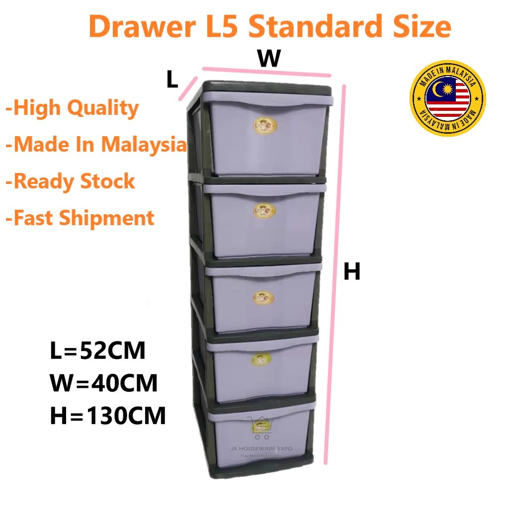 5 Tiers Plastic Drawer/5 Tiers Cabinet/Storage Cabinet/Multipurpose ...