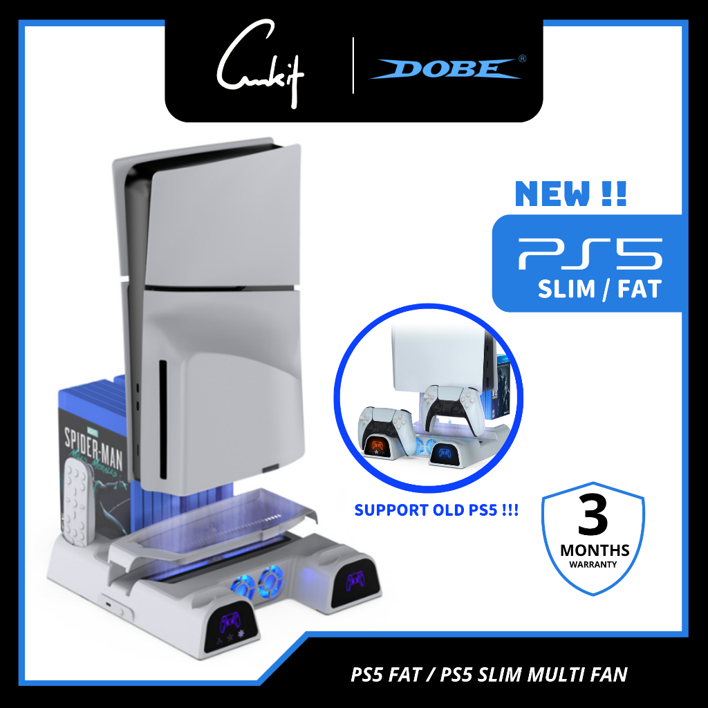 DOBE PS5 Multifunction Cooling Fan Stand PS5 Slim Cooling Fan Fast ...