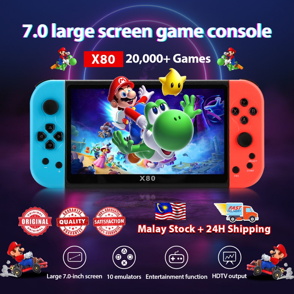 PSP X80 7.0 Inch Game Console Retro Game With 20K+ Games Support For 8 ...