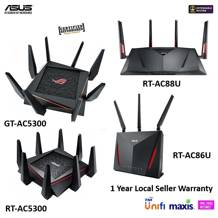 ASUS GT-AC5300 RT-AC5300 RT-AC88U RT-AC86U ROG RAPTURE AiMesh Router (PREOWNED UNIT) | Shopee ...