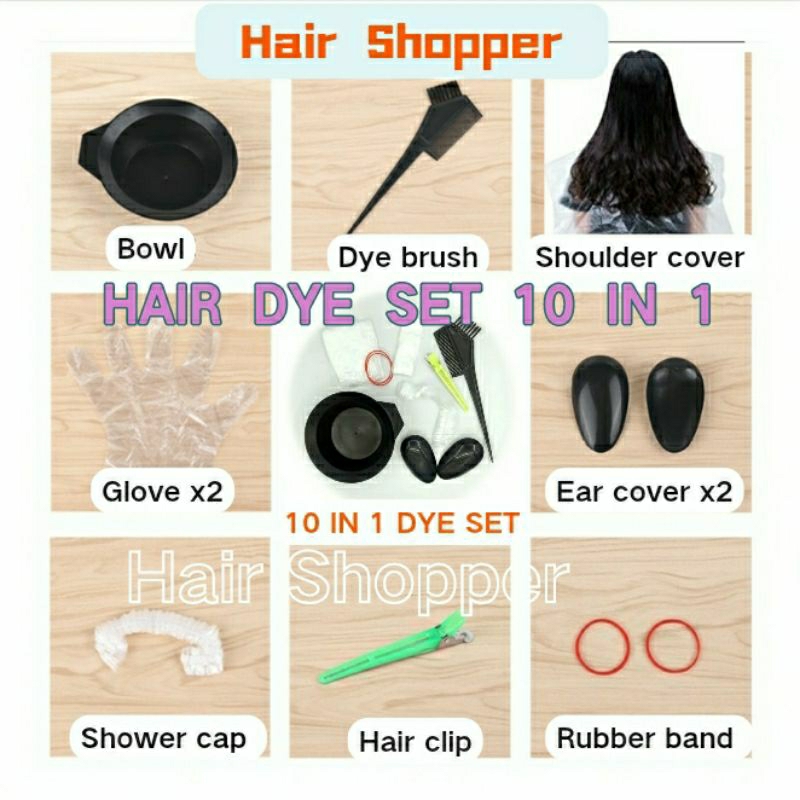 HAIR DYE KIT SET TOOLS 10 IN 1 | Shopee Singapore