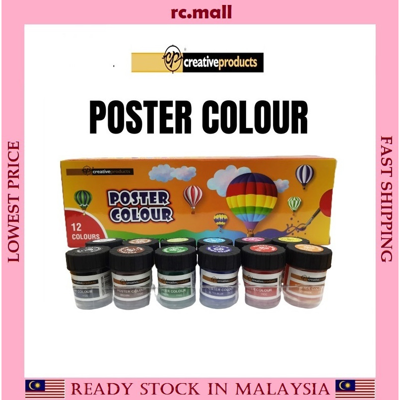 CP Creative Products Non-Toxic Poster Color Set, Poster Colour Paint ...