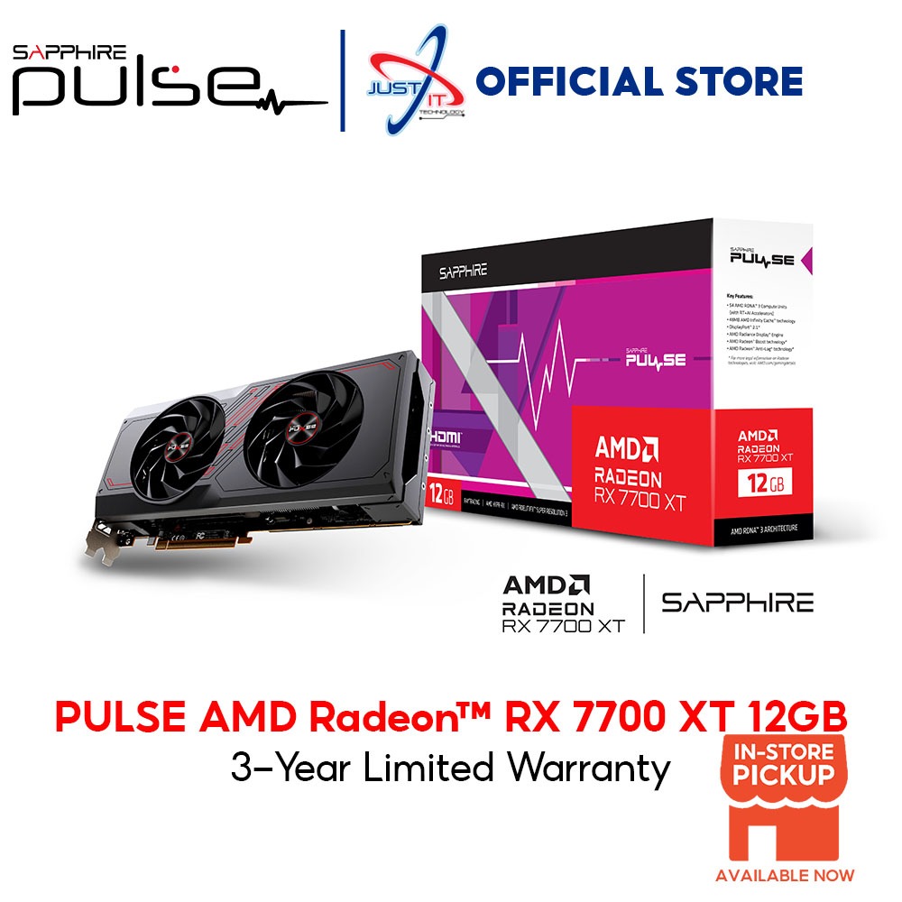 SAPPHIRE PULSE AMD Radeon RX 7700 XT GAMING 12GB GDDR6 GRAPHICS CARD ...