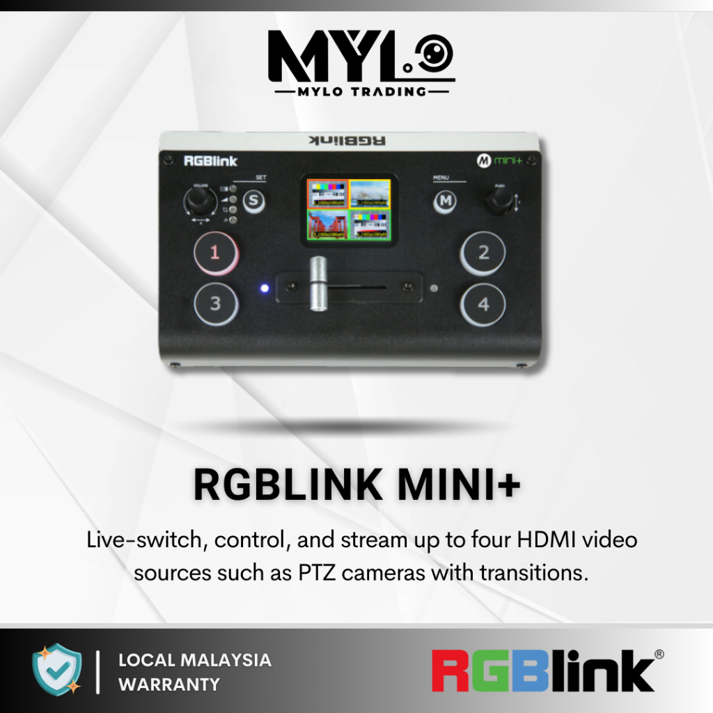 RGBlink mini+ Video Switcher with 4 x HDMI Inputs ( PTZ | Logo | Chroma ...
