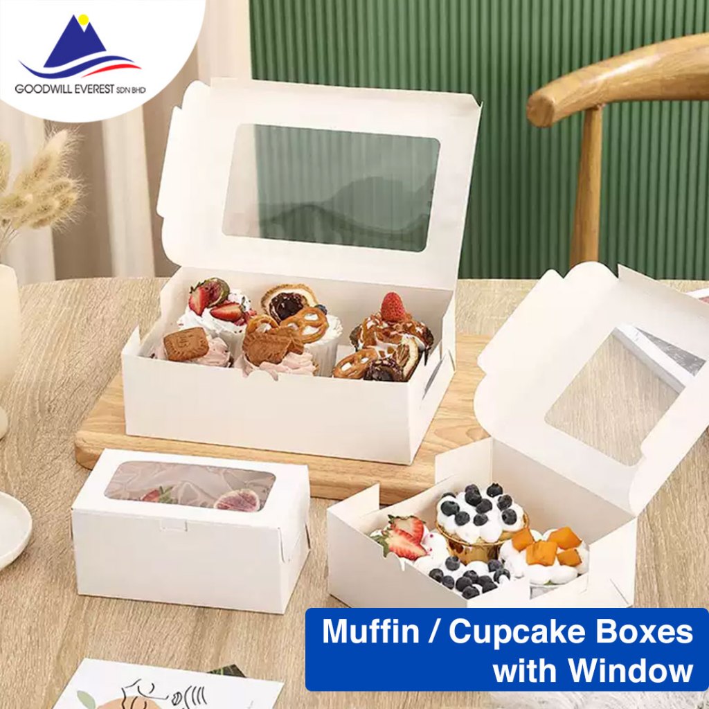 (5pc) 2 / 6 Holes Cavity Cupcakes Muffin Boxes with Inner Tray and ...