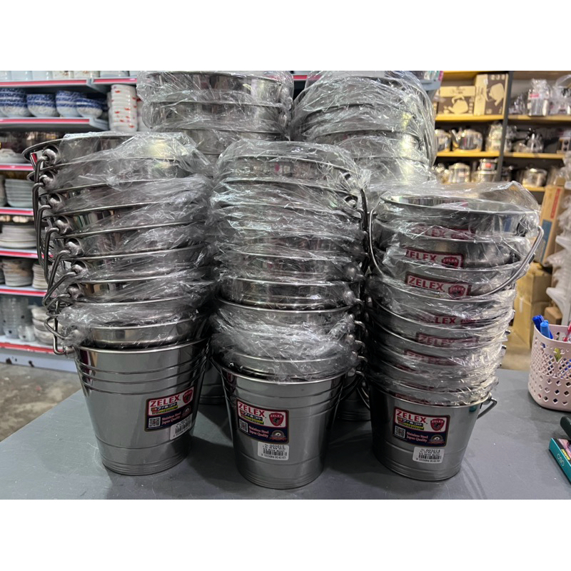 Mk.wares Mini Stainless Steel Pail 1Ltr/1.5Ltr/2Ltr/2.5Ltr&3Ltr/Baldi ...