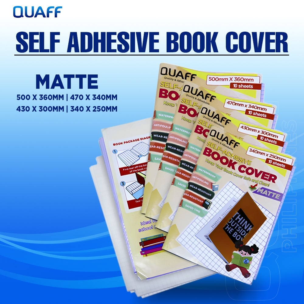 Quaff Self Adhesive Book Cover 10 Sheets Pack School office supplies ...