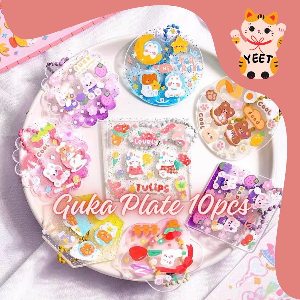 YEET JOHOR GUKA PLATE SET GLITTER GUGU PLATE 咕卡盘 咕卡diy自制儿童玩具kids toy ...