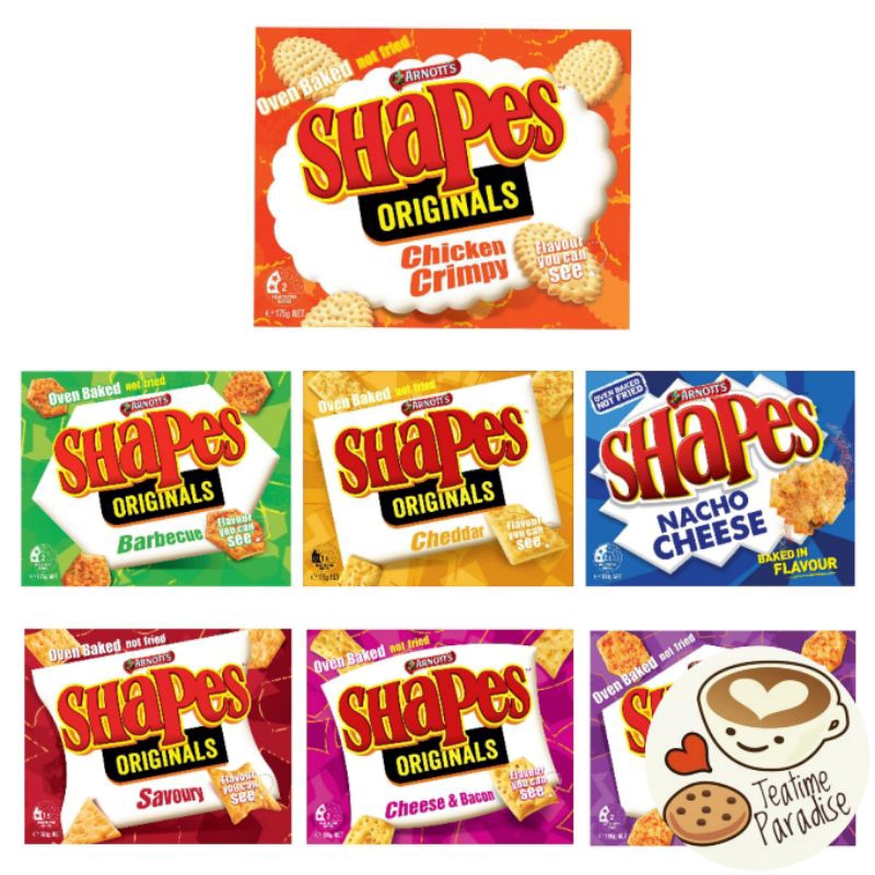 Arnott's Shapes Assorted Flavour (Chicken Crimpy/Nacho Cheese/Cheddar ...