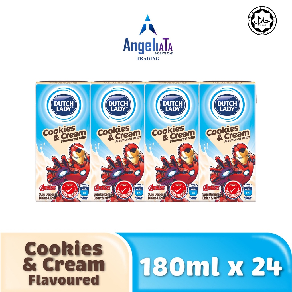 Dutch Lady Milky Marvel Avengers Cookies & Cream Flavor 180ml x 24s 1 Carton UHT Dairy Healthy ...