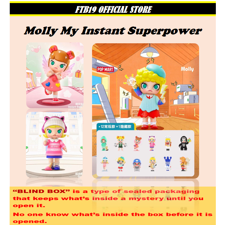 POP MART MOLLY MY INSTANT SUPERPOWER SERIES BLINDBOX 泡泡玛特MOLLY瞬间超能力系列 盲 ...