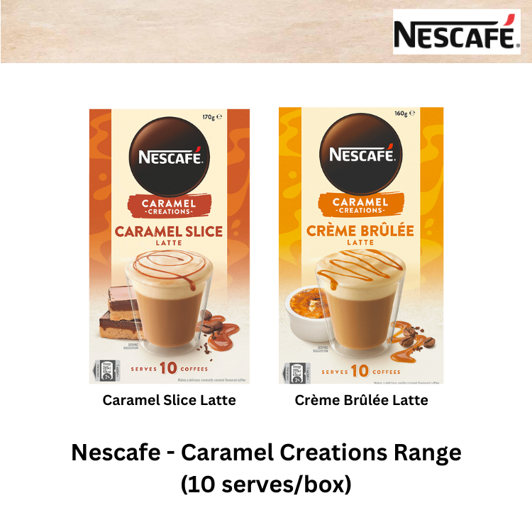 Nescafe Caramel Creations Range - Caramel Slice Latte / Creme brulee ...