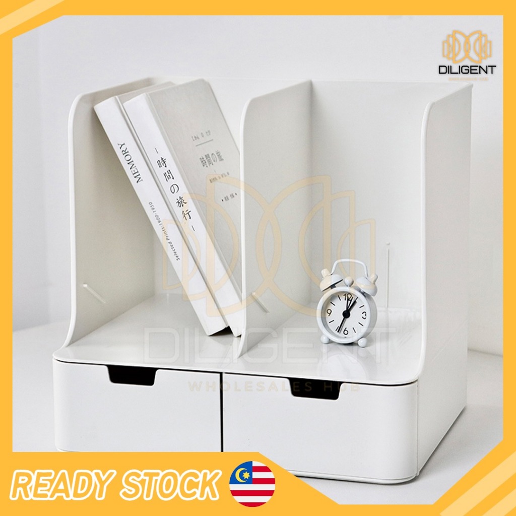 【D325】Stander Buku Serbaguna Ins Style Books Stand With Drawer Desktop ...