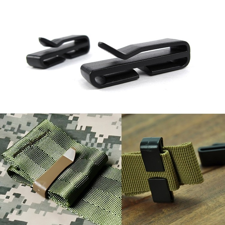 Strap Web Clip Webbing Molle Black Plastic Belt Loop Slip Keeper Slider ...