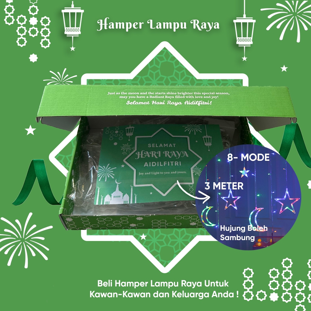Hari Raya Light Box Lampu Bulan Bintang Berkelip Hamper Lampu Raya Lip ...
