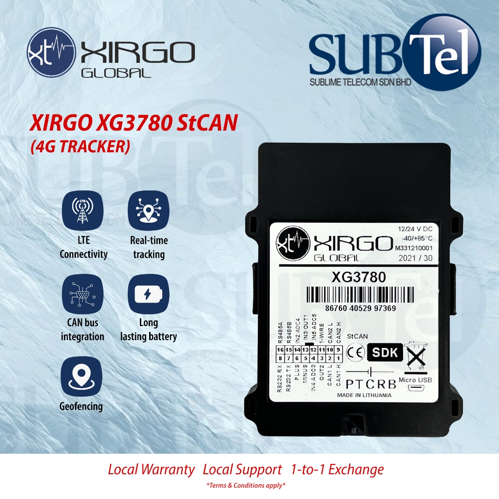 XIRGO XG3780 StCAN (4G TRACKER) LTE Real-time tracking CAN bus ...
