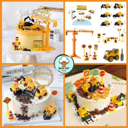 Construction Cake Topper Cake Decorations | Road Sign | Tower Crane ...