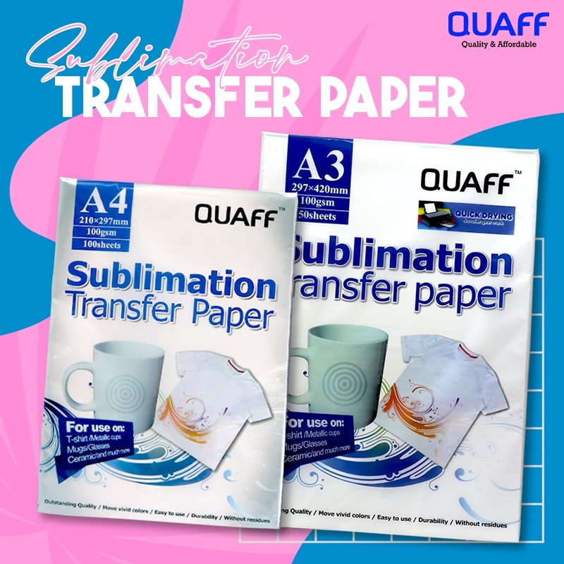 QUAFF Sublimation Transfer Paper A4 / A3 Size 100GSM * Quick Drying ...