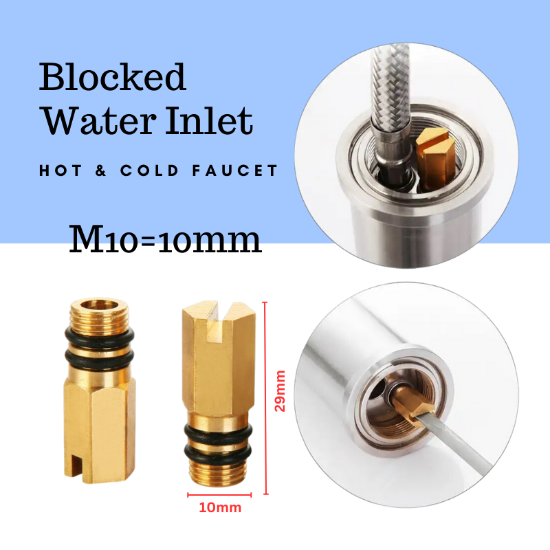 BATHKITCHZ Hot and Cold Faucet M10 Blocking Plug End Cap Hose Block ...