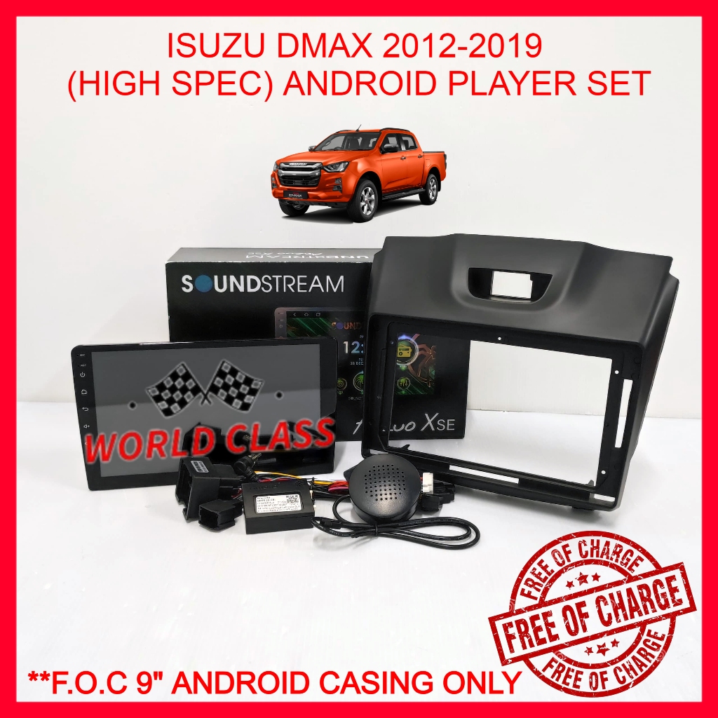 ISUZU DMAX 2012-2019 (HIGH SPEC) 9" SOUNDSTREAM ANDROID IPS PLAYER FULL ...