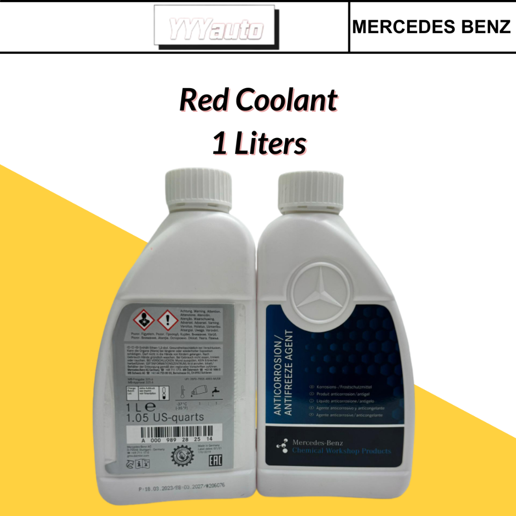 NEW MERCEDES BENZ MERC COOLANT ANTIFREEZE 1L ( RED ) 1 LITRE ...