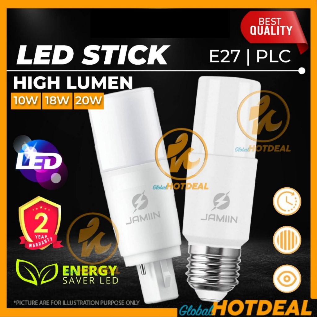 (SIRIM) LED STICK LED 10W/18W/20W [E27 / PLC G24] LED Stick Bulb Light ...