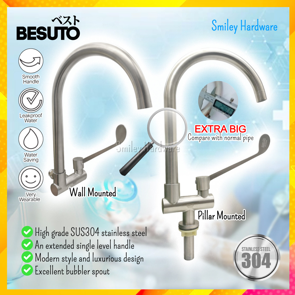 BESUTO Heavy Duty EXTRA BIG Pipe SUS304 Stainless Steel Extended ...