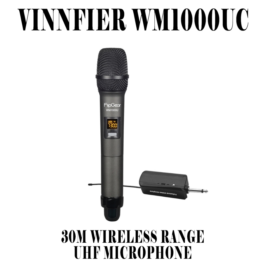 VINNFIER PROFESSIONAL UHF WIRELESS MIC 30M WIRELESS RANGE SUITABLE FOR ...
