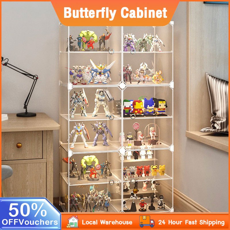 Shelf Model Toy Transparent Display Cabinet Acrylic Showcase Gundam ...