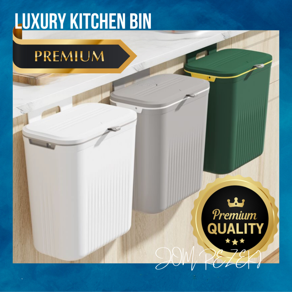 JOM Wall Mounted Kitchen Trash Can Hanging Trash Bin For Bathroom ...
