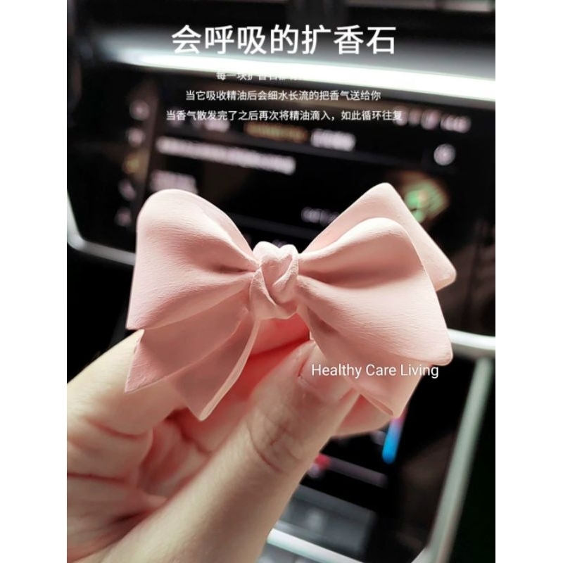 Handmade Aroma Stone Bow-Knot/ Ribbon with Car Clip (Without Essentail ...