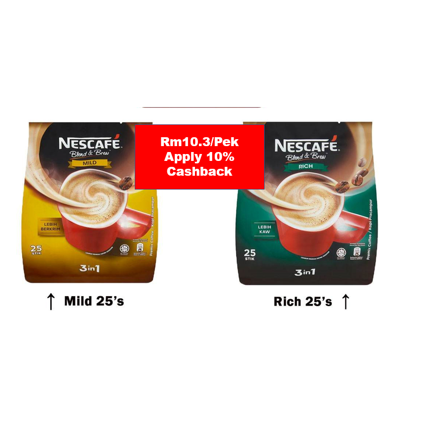 NESCAFE BLEND&BREW Mild/Rich 3IN1 (25x20g) | Shopee Singapore