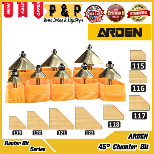 ARDEN Router Bit - 45 Chamfer Bit ( 115 / 116 / 117 / 118 / 119 / 120 ...