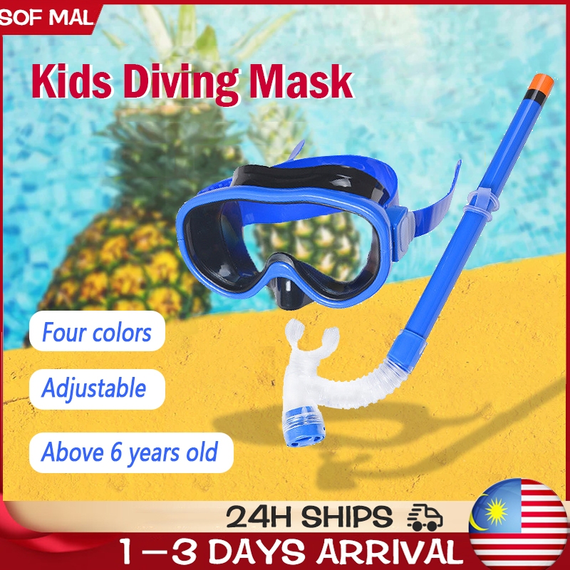 Unisex Kids Diving Mask Scuba Snorkeling Face Mask Half Dry Tube ...
