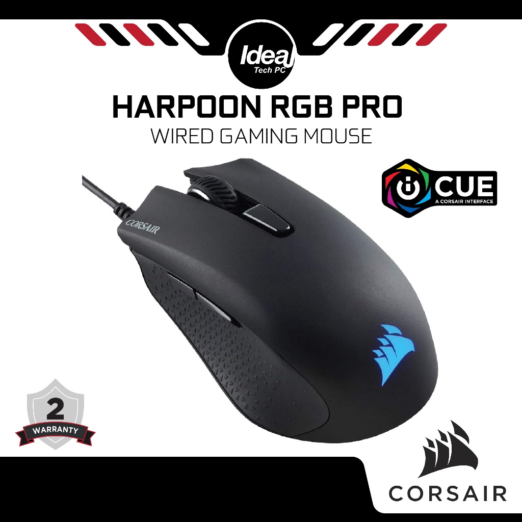 CORSAIR HARPOON PRO RGB | 12000 DPI Optical Sensor | 6 Programmable Buttons | FPS/MOBA Optical ...