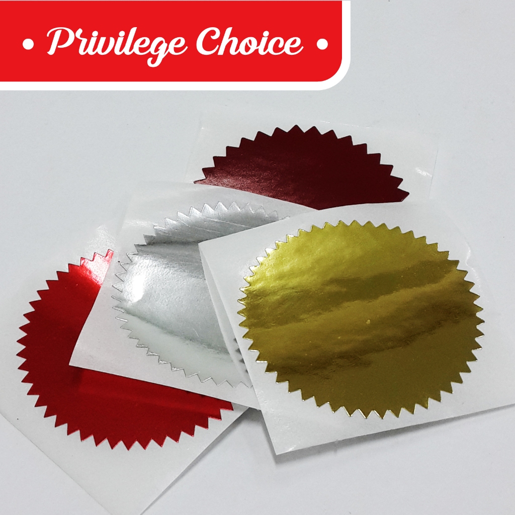 [100pcs] 5cm Common Seal Sticker Pelekat Cop Sijil Bintang Sijil ...