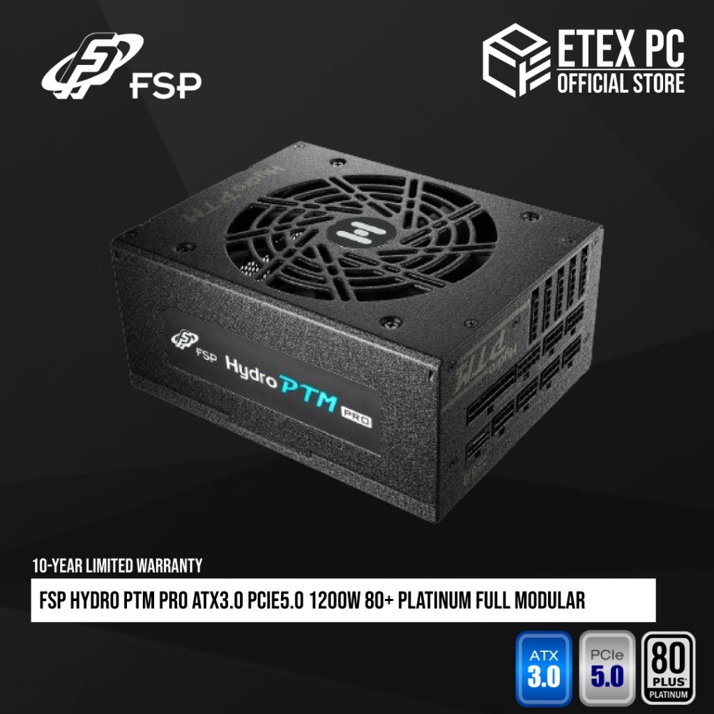 FSP Hydro PTM PRO ATX3.0 PCIe5.0 1200W 80+ Platinum Full Modular Power ...