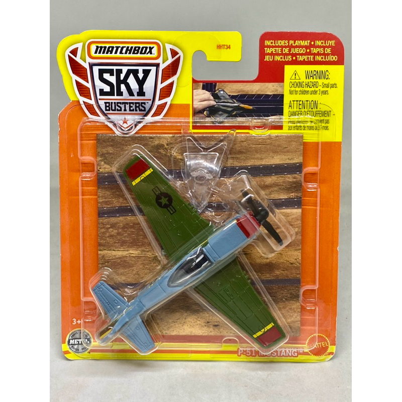 Matchbox P51 MUSTANG Grey Dark Green Sky Busters Fighter Aircraft 1/72 ...