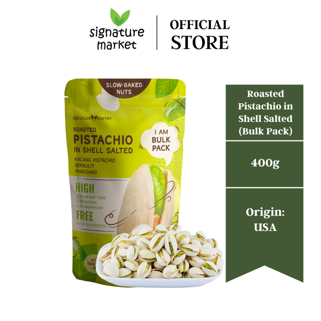 Signature Market Roasted Salted Pistachio in Shell (Bulk Pack)(400g ...