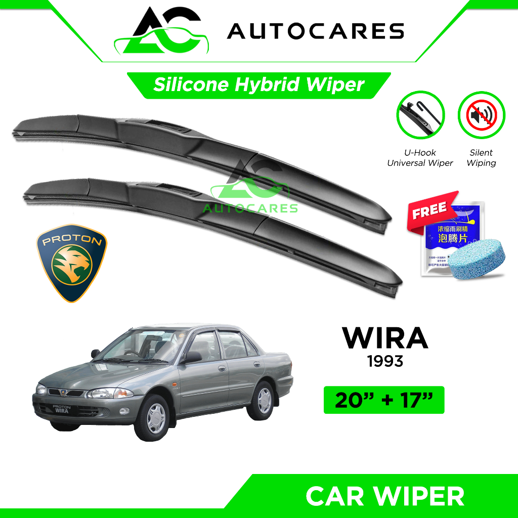 Car Wiper PROTON WIRA 1993 | 20"+17" Wiper Hybrid Silicone Wiper Kereta Japan Silicone Proton ...