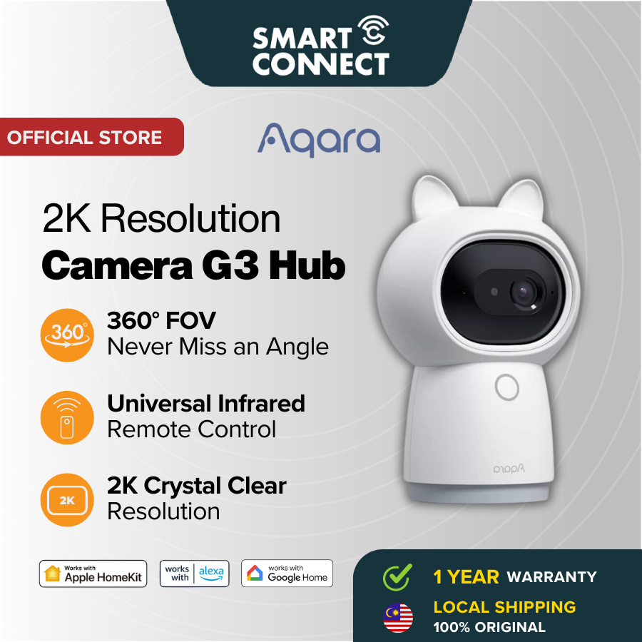 Aqara G3 Camera Hub AI Facial Gesture Recognition IR 360 Pan & Tilt Global Version Kamera CCTV ...