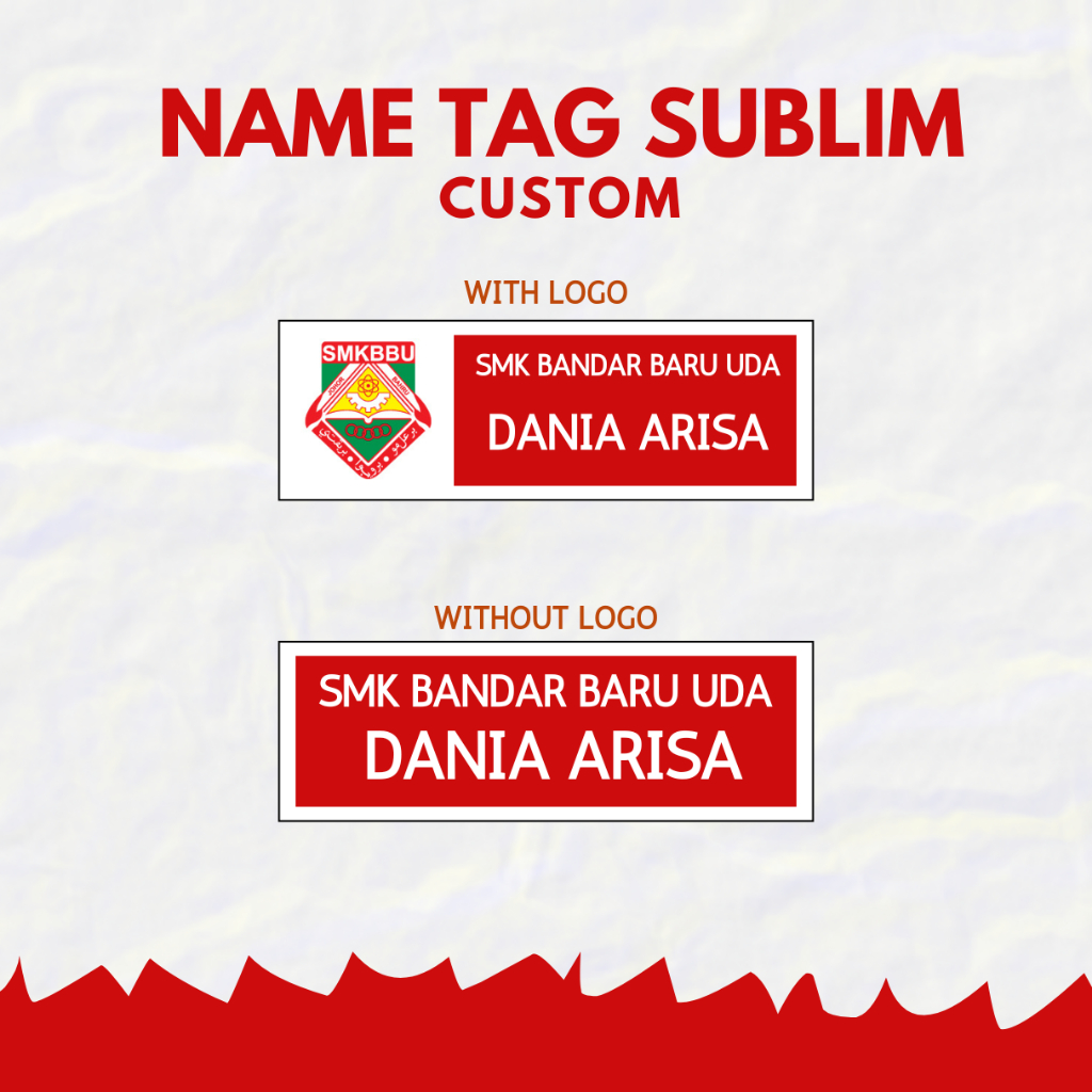 NAME TAG SEKOLAH KAIN SUBLIMATION / TANDA NAMA SEKOLAH CUSTOM VIRAL ...