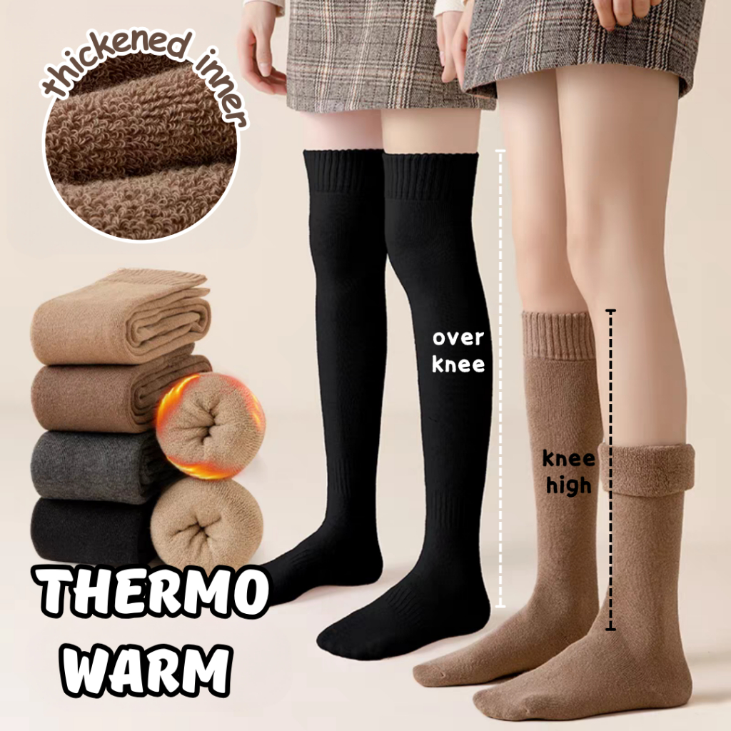 ️WARM KNEE ️ Over Knee High Women Solid Sweater Knit Plain Thermo Wool ...