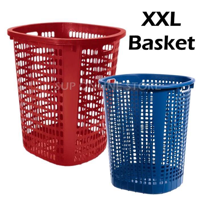 (XL) Plastic Laundry Basket / Plastic Basket / Bakul Besar / Bakul Baju ...