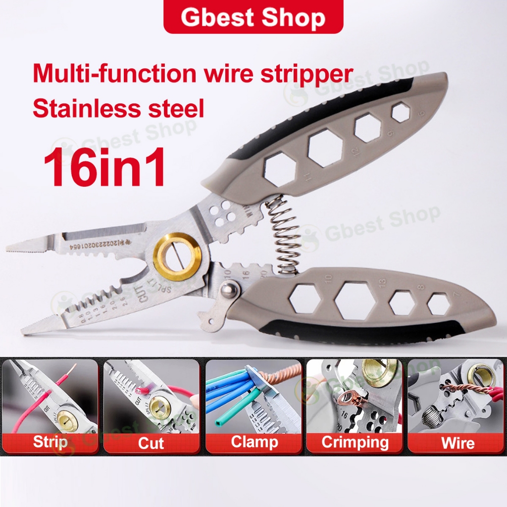 Stripping Pliers Cut Winding Crimper Crimping Line Electrical Plier ...