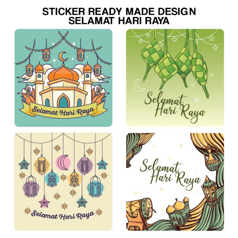 Sticker Made Design Selamat Hari Raya Aidilfitri Aidiladha 10pcs 50pcs ...